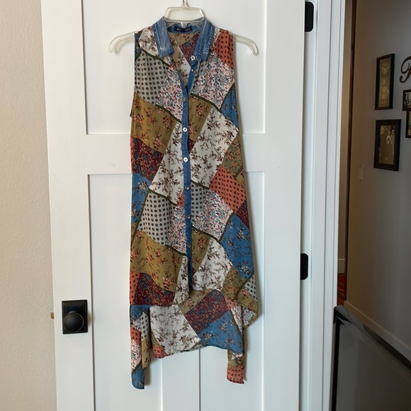Mechant | Tops | Sheer Multi Colored Sleeveless Duster | Poshmark